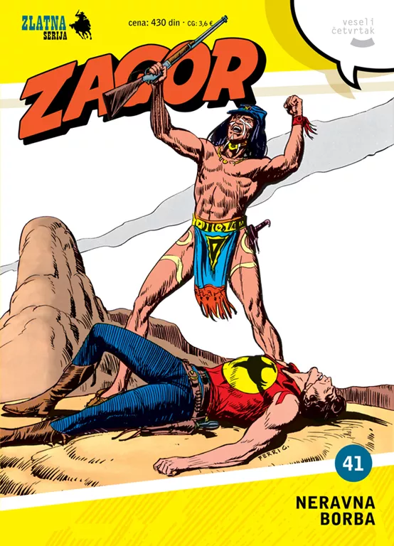 Veseli Četvrtak Zlatna serija 41 - Zagor, Neravna borba (korica A)