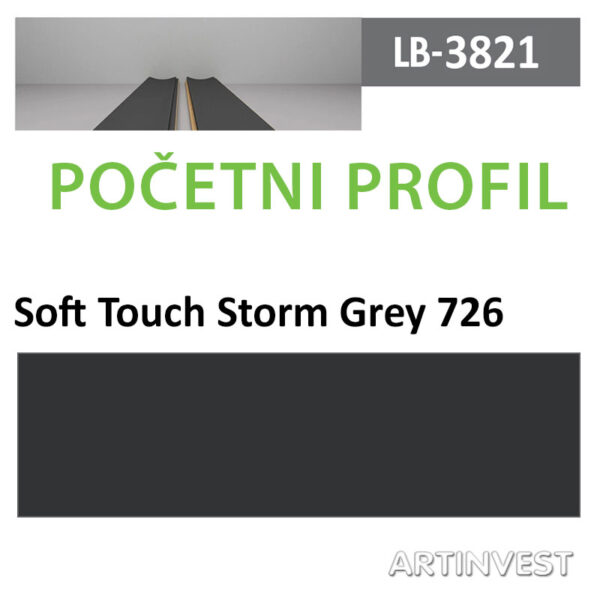 Profil Zidni MDF Početni LB-2050-A Soft Touch Storm Grey (726) 2800x139x18mm