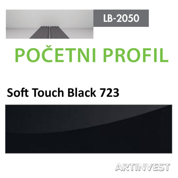 Profil Zidni MDF Početni LB-2050-A Soft Touch Black (723) 2800x139x18mm