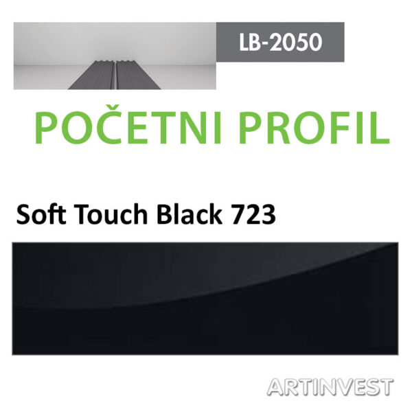 Profil Zidni MDF Početni LB-2050-A Soft Touch Black (723) 2800x140x18mm