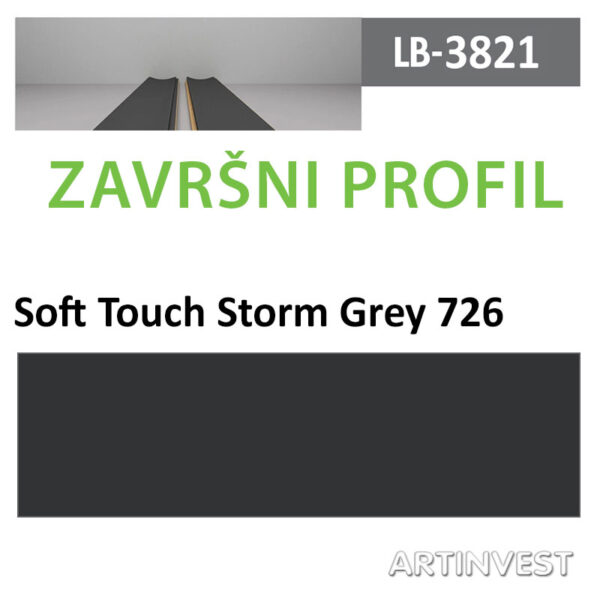Profil Zidni MDF Završni LB-2050-B Soft Touch Storm Grey (726) 2800x133x18mm