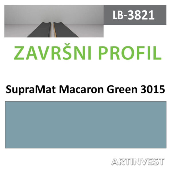 Profil Zidni MDF Završni LB-3821-B SupraMat Macaron Green (3015) 2800x116x18mm