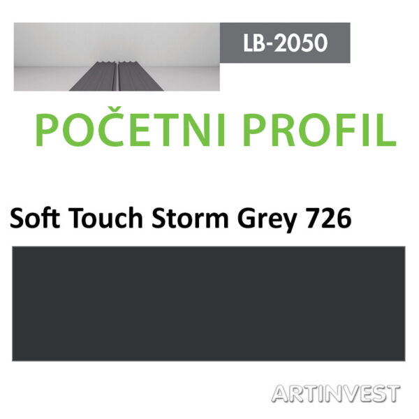 Profil Zidni MDF Početni LB-3821-A Soft Touch Storm Grey (726) 2800x121x18mm