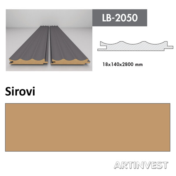 Profil Zidni MDF LB-2050 za farbanje (866/231) 2800x140x18mm