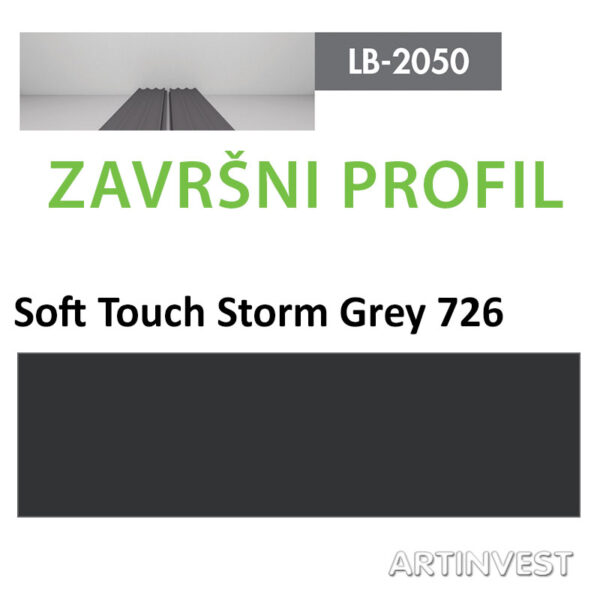 Profil Zidni MDF Završni LB-3821-B Soft Touch Storm Grey (726) 2800x116x18mm
