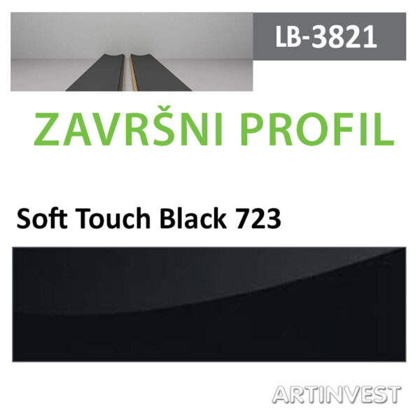 Profil Zidni MDF Završni LB-3821-B Soft Touch Black (723) 2800x116x18mm