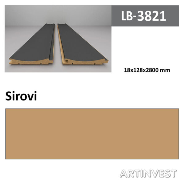 Profil Zidni MDF LB-3821 za farbanje (866/231) 2800x128x18mm