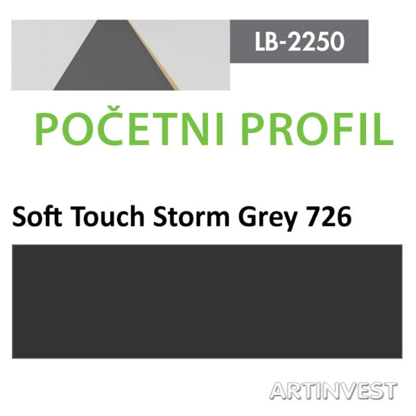 Profil Zidni MDF Početni LB-2250-A Soft Touch Storm Grey (726) 2800x115x12mm