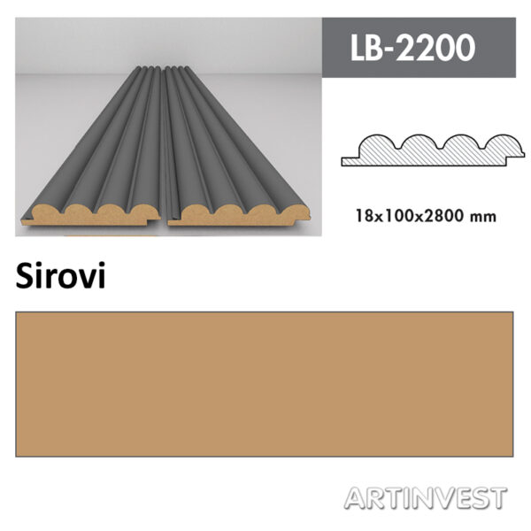 Profil Zidni MDF LB-2200 za farbanje (866/231) 2800x100x18mm