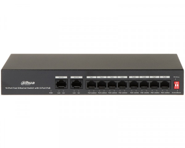 DAHUA PFS3010-8ET-65 10-Port Fast Ethernet Switch with 8-Port PoE