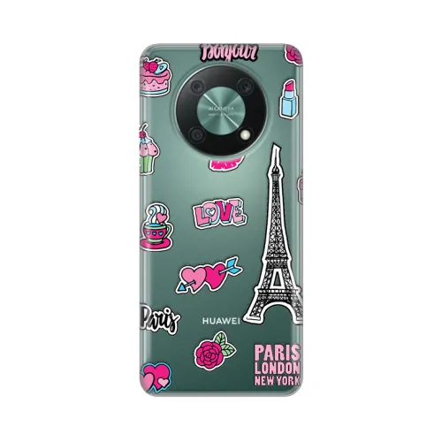 Silikonska futrola - maska print Skin za Huawei Nova Y90 Love Paris