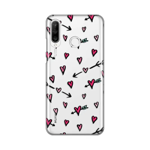 Silikonska futrola - maska print Skin za Huawei P30 Lite Heart Pattern