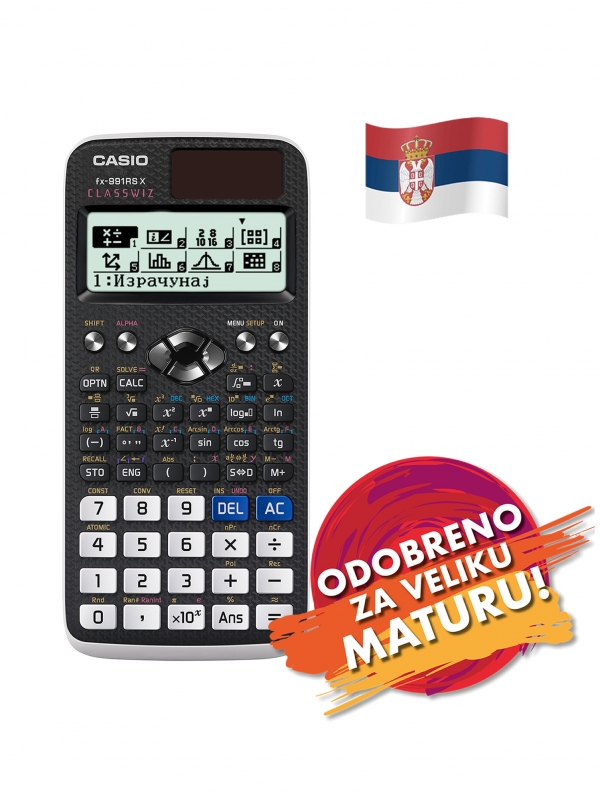 Kalkulator sa funkcijama CASIO FX 991RS X na srpskom jeziku