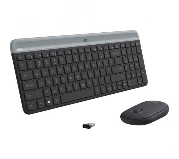 Logitech - Logitech MK470 Slim Wireless Keyboard and Mouse Combo Graphite - US