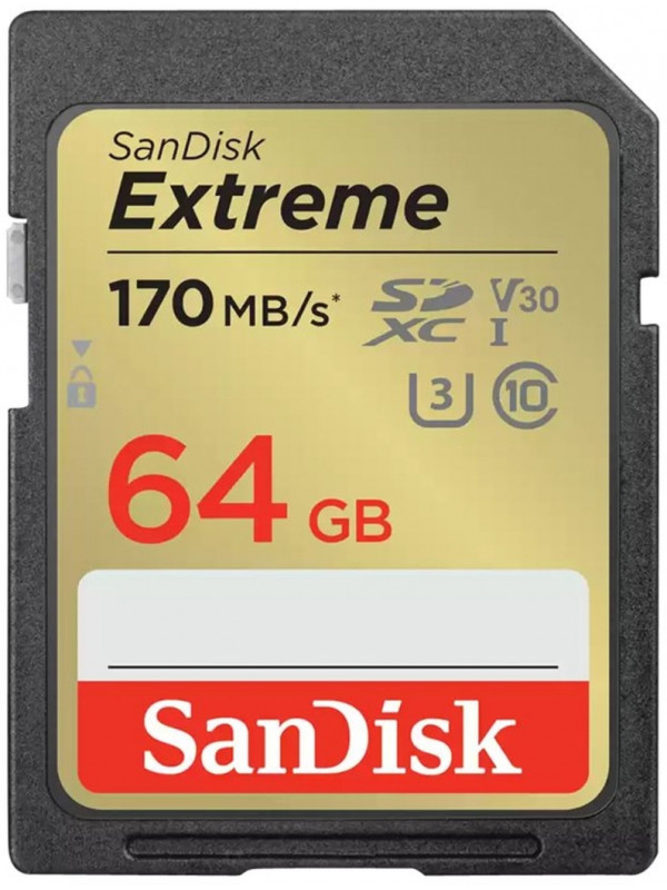 SanDisk SDXC 64GB Extreme 170MB/s V30 UHS-I Class10 U3 V30