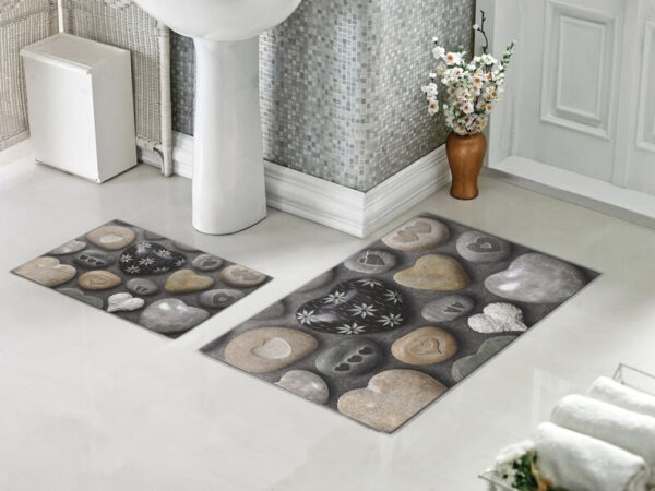 Set za kupatilo Kamenčići sa gumenom podlogom 40x60cm + 60x90cm, SG-023