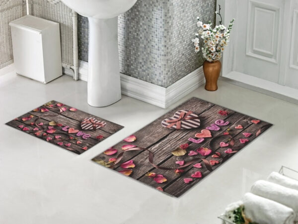Set za kupatilo Love-latice sa gumenom podlogom 40x60cm + 60x90cm, SG-025