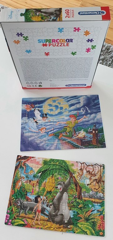 CLEMENTONI - Supercolor 2 puzzle za decu, 2x60, velicine 27x19cm. Imam