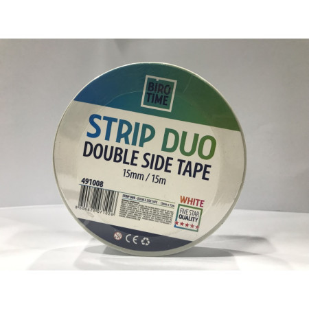 Strip duo, obostrani selotejp, 15mm x 15m, bela ( 491008 )