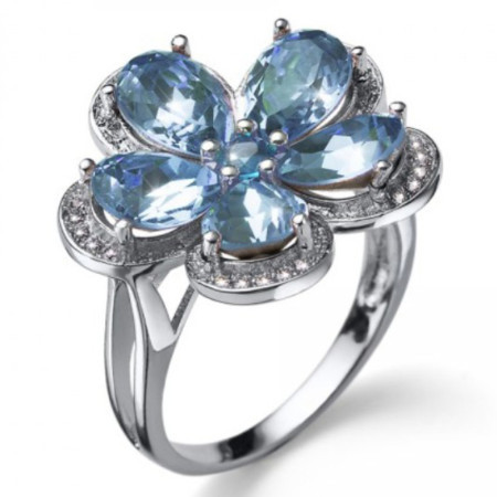 Ženski oliver weber fiore aqua prsten sa swarovski kristalima l ( 41150l.202 )