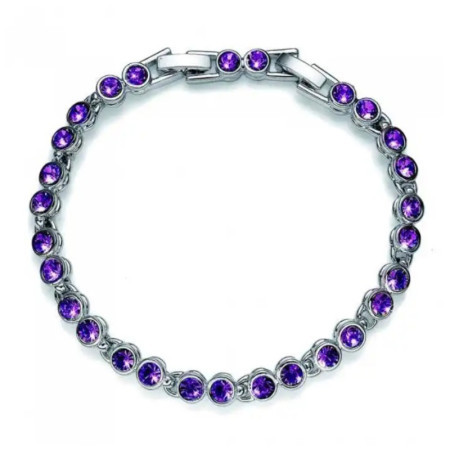 Ženska oliver weber tennis amethyst narukvica sa swarovski kristalima ( 32034.204 )