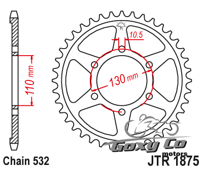 Lančanik zadnji JT JTR1875