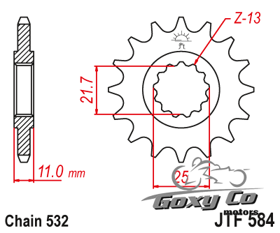 Lančanik prednji JT JTF584