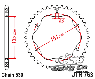 Lančanik zadnji JT JTR763