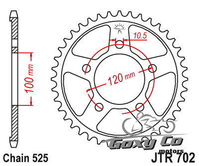 Lančanik zadnji JT JTR702 (40, 41, 42, 44 zuba