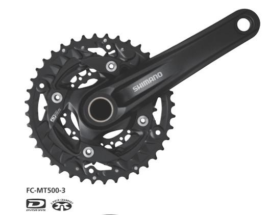 Pogon Shimano DEORE FC-MT500-3, 40x30x22T 10faz