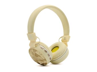 Slušalice bubice Bluetooth A5 Shiny Fashion Style bež
