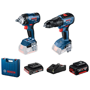 Bosch set akumulatorskih alata - akumulatorski udarni odvrtač GDS 18V-400 Professional + akumulatorska bušilica-odvrtač GSB 18V-50 Professional 06019K0003