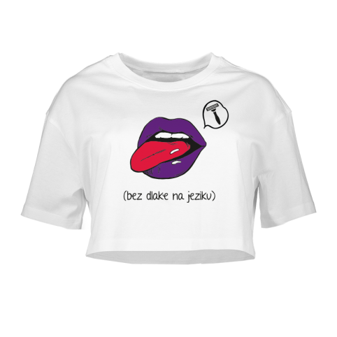 "Bez dlake na jeziku" - Crop top ženska majica (cs3351)