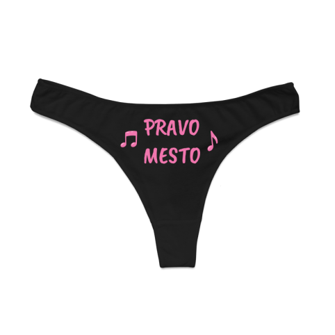 "Pravo mesto" - Ženske crne tange (cs3575)