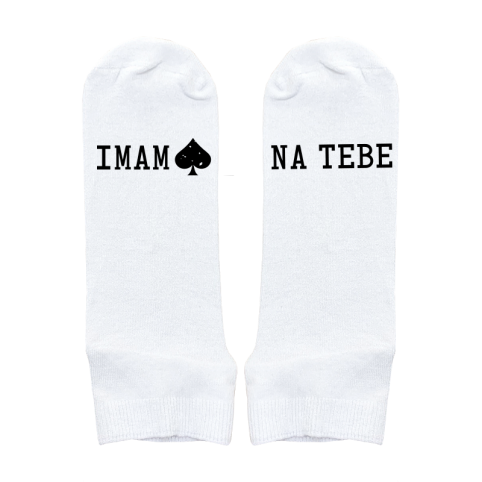 "Imam pik na tebe" - Ženske bele čarape (cs3509)