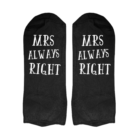 "Mrs Always Right" - Ženske crne čarape (cs3119bw)
