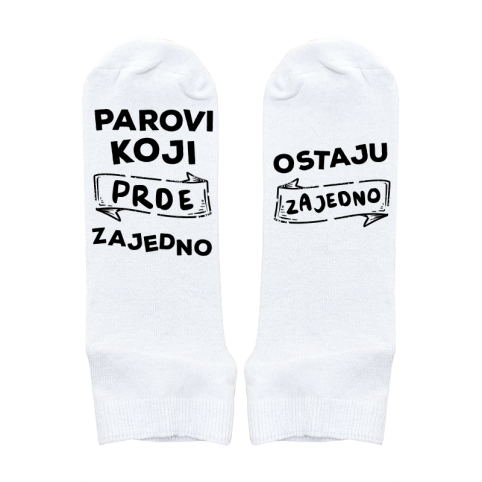 "Parovi koji prde zajedno, ostaju zajedno" - Ženske bele čarape (cs3505)