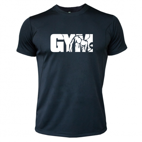 "Gym" - Full Fit crna sportska muška majica kratkih rukava (cs3211c)