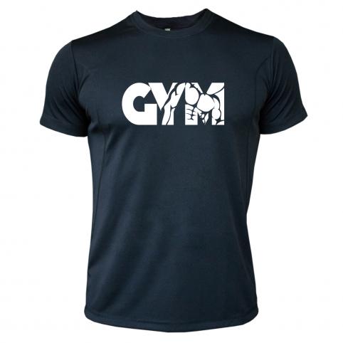 "Gym" - Full Fit crna sportska muška majica kratkih rukava (cs3211b)