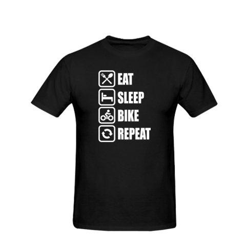 "Eat, Sleep, Bike, Repeat" - Unisex crna majica (cs3016)