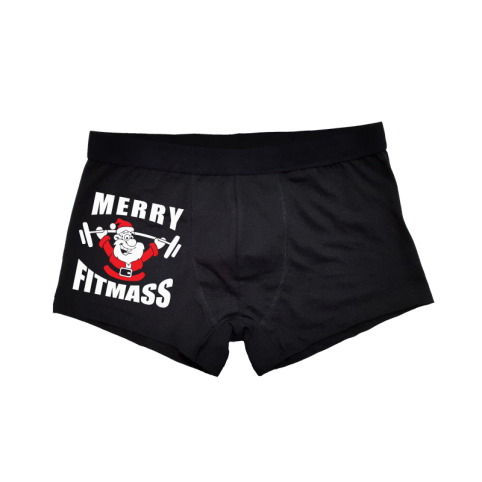 "Merry Fitmass" - Muške crne bokserice (cs3644w)