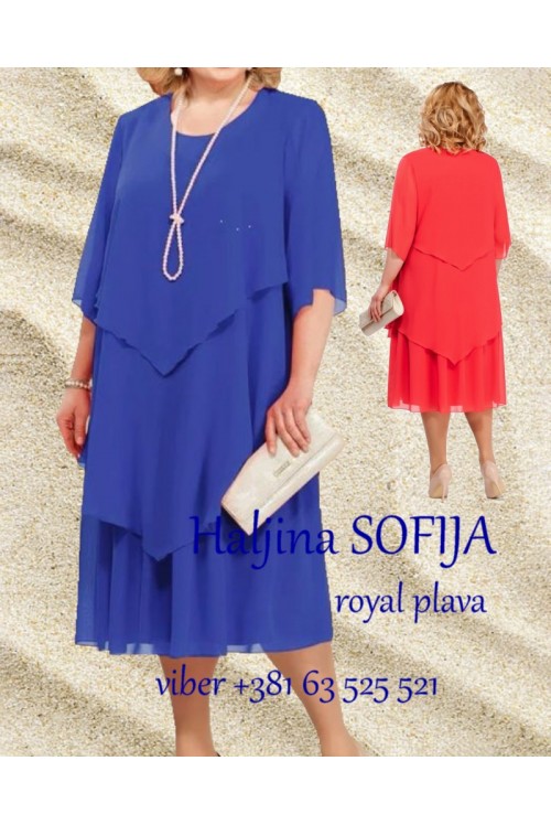 Haljina Sofija Royal Plava Za Punije Dame