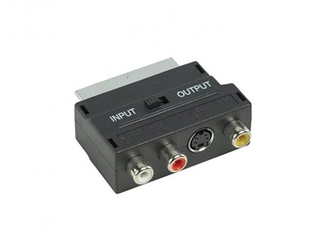 E-GREEN Adapter Scart - 3xRCA + S-Video crni