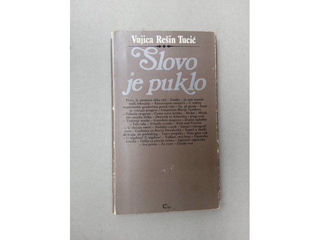 Slovo je puklo - Vujica Rešin Tucić