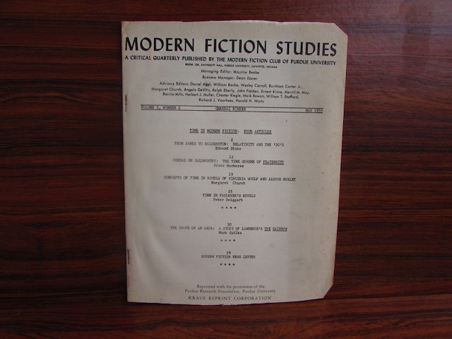 Modern fiction studies #2, May 1955.