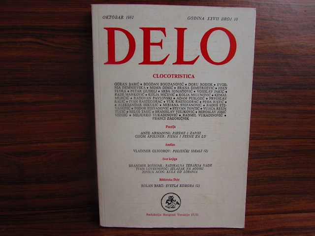 Časopis Delo (Oktobar 1981.) - Clocotristica