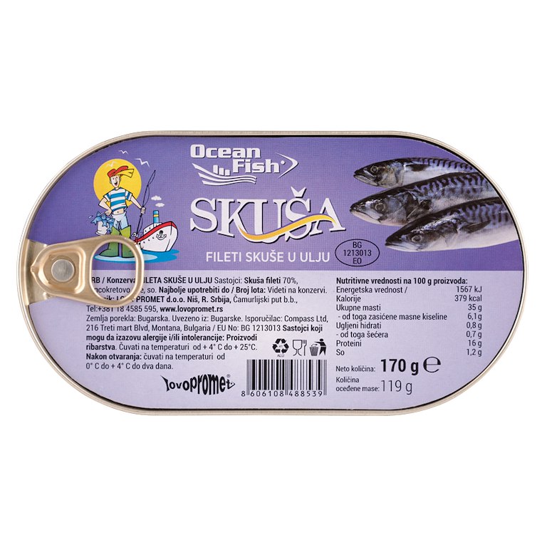 Skuša fileti u ulju Ocean Fish