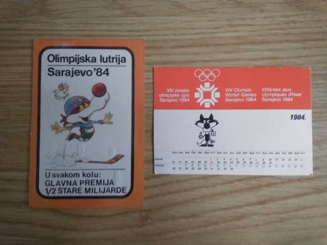 KALENDARI DŽEPNI OLIMPIJSKE IGRE SARAJEVO 84