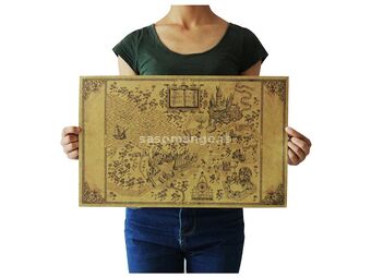 Poster Retro Mapa Harry Potter Model 1