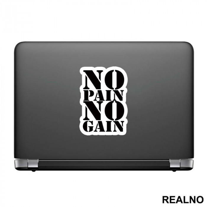 NO PAIN NO GAIN CLEAR AND BIG - TRENING - NALEPNICA